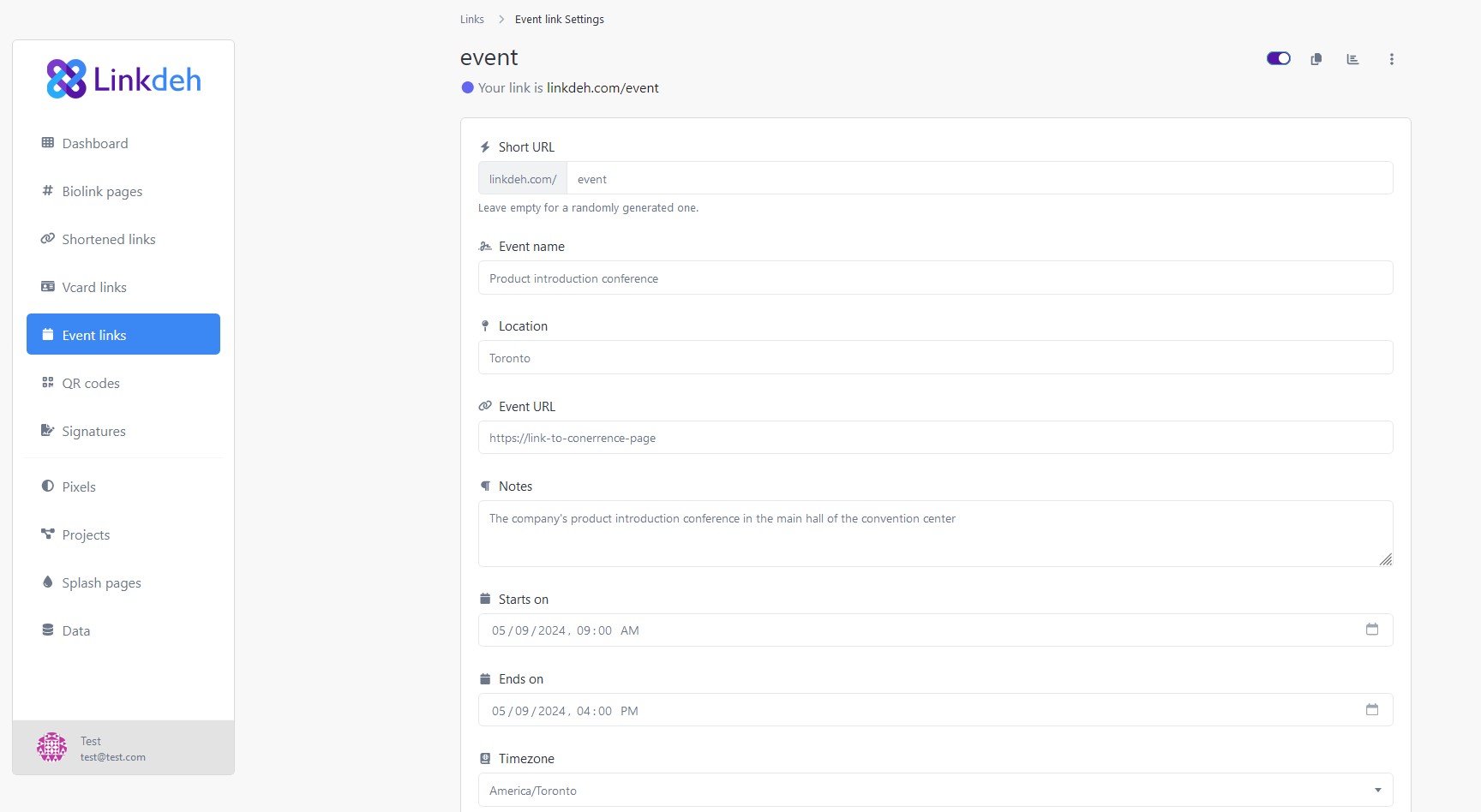 How to create an Event? - Linkdeh